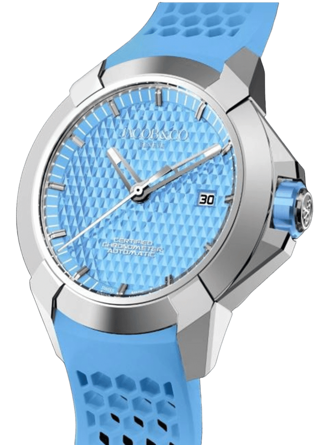 Certified Pre-Owned Jacob & Co Epic X Sport Baby Blue Pyramid Automatic ...
